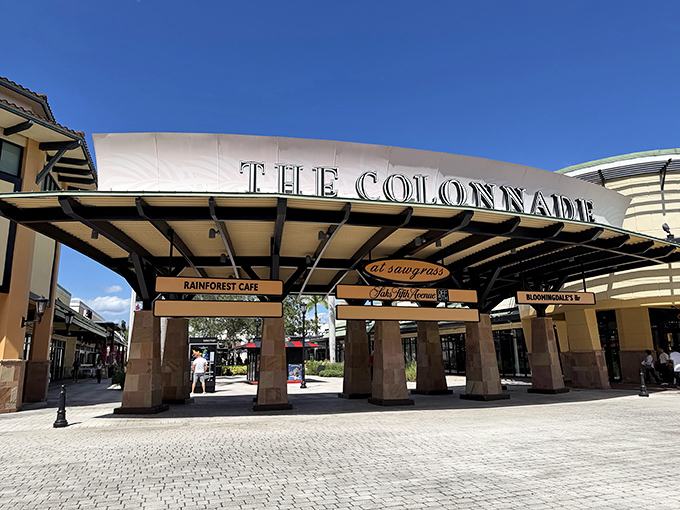 The grand entrance to The Colonnade Outlets stands like a retail Taj Mahal, promising treasures within that'll make your credit card both weep and feel purposeful.