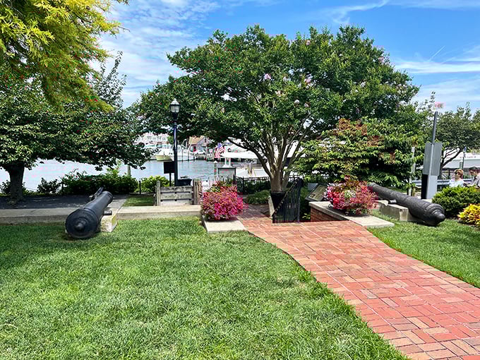 Cannons and crepe myrtles create an unexpected pairing at this waterfront park, where history and horticulture collide in the most picturesque way possible.