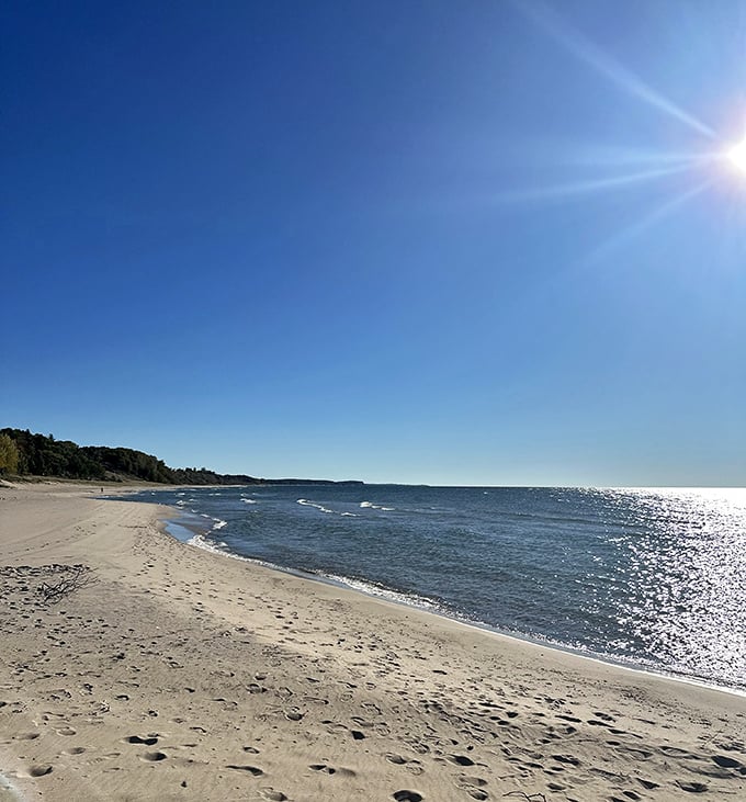 First Street Beach offers that rare Great Lakes trifecta: clean sand, fresh water, and enough space to avoid hearing your neighbor's playlist.