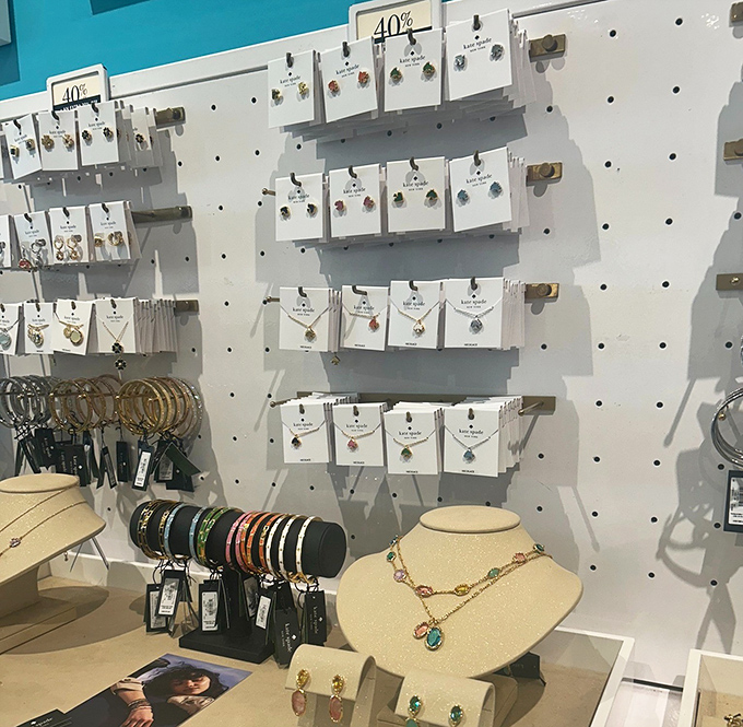 Kate Spade jewelry gleaming under lights, turning simple accessories into conversation starters that won't break the budget completely.
