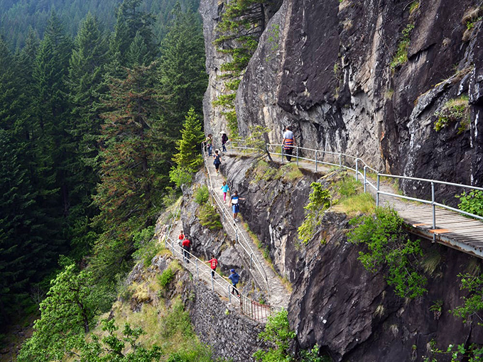 Those switchbacks climbing the rock face look intense, but thousands of visitors prove every year that determination beats elevation every time.