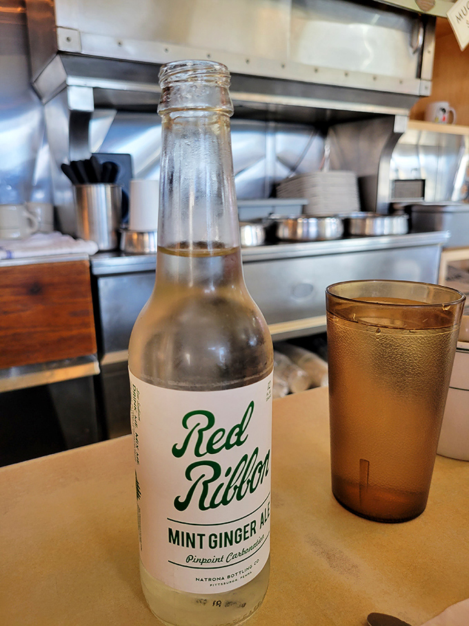 Even the beverages have personality here. This Red Ribbon Mint Ginger Ale isn't just refreshment; it's part of the supporting cast.
