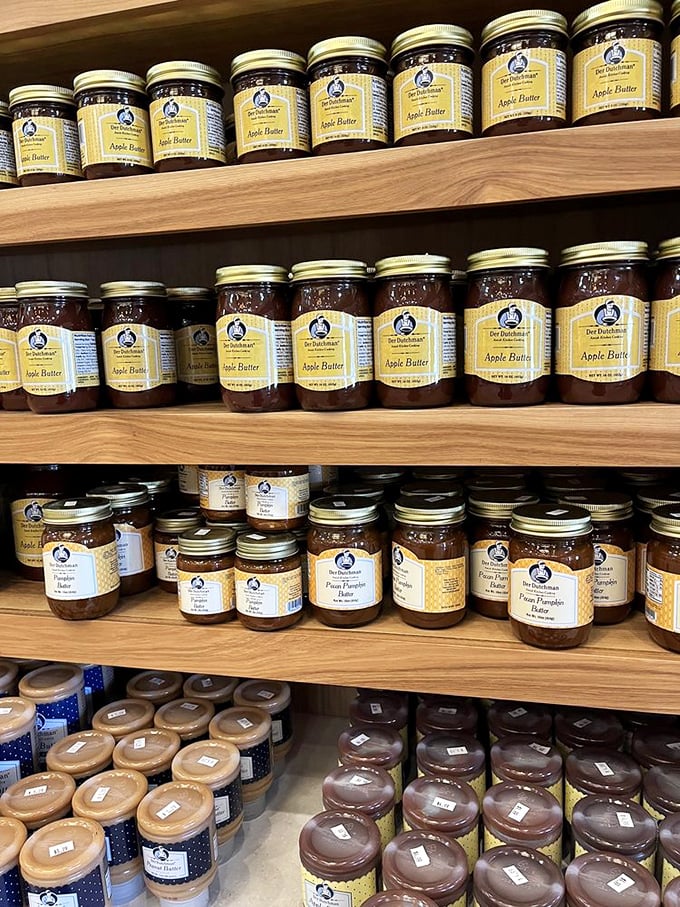 Shelves lined with homemade apple butter and preserves&mdash;jars of sunshine and tradition you can take home when your stomach reaches capacity.