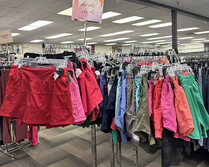 The shorts and skirts section&mdash;a kaleidoscope of colors that makes Nebraska winters seem just a little more bearable.