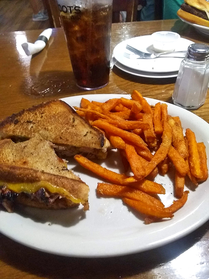 The BBQ grilled cheese with sweet potato fries &ndash; proof that sometimes the best relationships are the cheesiest ones.