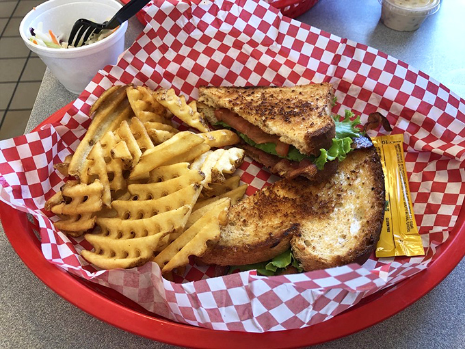 A perfectly toasted BLT with waffle fries – sometimes the classics are classics for a very good reason.