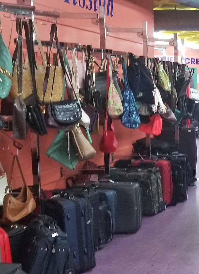 Handbags and luggage hang like tropical fruit, ripe for picking &ndash; each one ready for its next adventure with a new owner.
