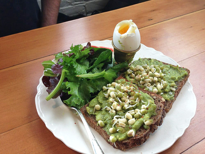 Avocado toast elevated to an art form, with sprouts adding both nutrition and that satisfying crunch that makes your morning feel accomplished.