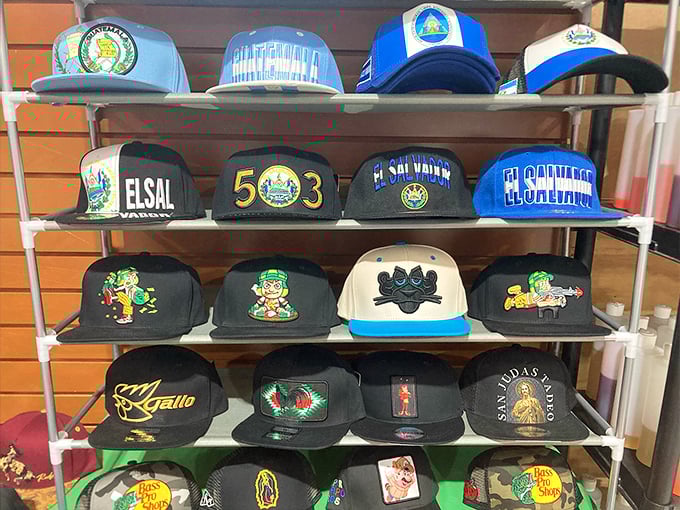 Baseball caps representing every team and era, perfect for bad hair days or good game days.