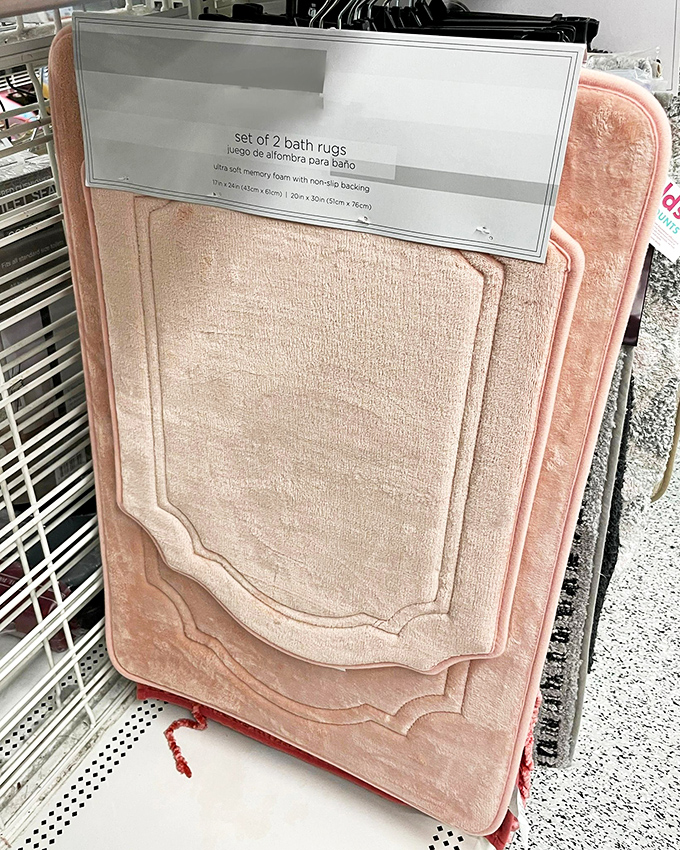 Sink your toes into affordable luxury. These blush bath rugs bring spa-like comfort to your morning routine without the spa-like price tag.