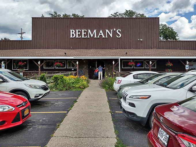 Beeman's welcoming storefront and vibrant flower display invite shoppers into what locals consider the heart of Sayre's retail experience.