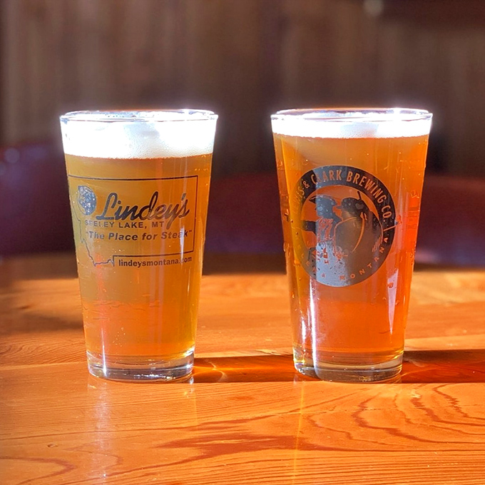 Montana in a glass! Local brews served in Lindey's custom glassware&mdash;because great steak deserves equally thoughtful beverage companions.