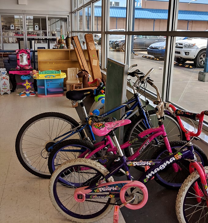 Two-wheeled treasures await new adventures. These gently-used bikes could be someone's first set of wheels or a college student's campus transportation.