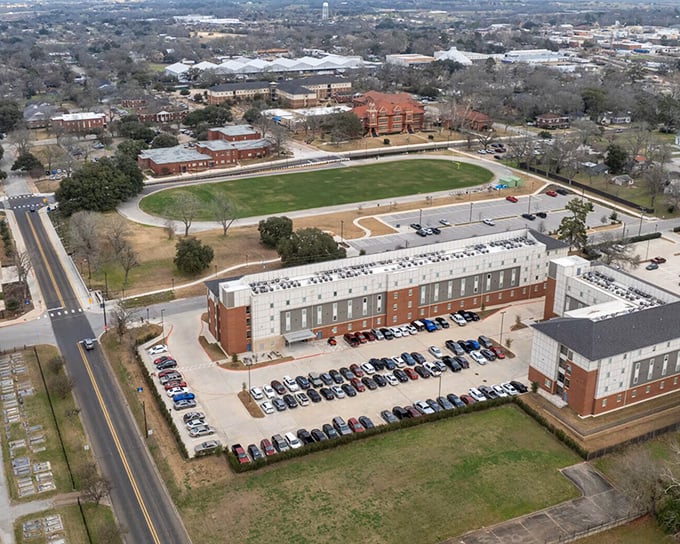 Blinn College campus spreads across Brenham like an academic village, offering education without the big-city hassle or big-city price tag.