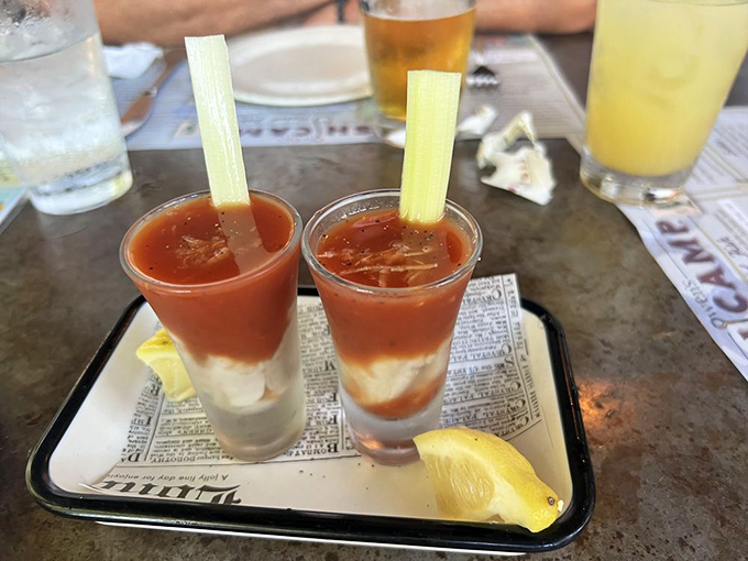 Owen's Bloody Marys come with their own zip code of flavor, served with celery stalks that double as edible stirrers for the adventurous sipper.