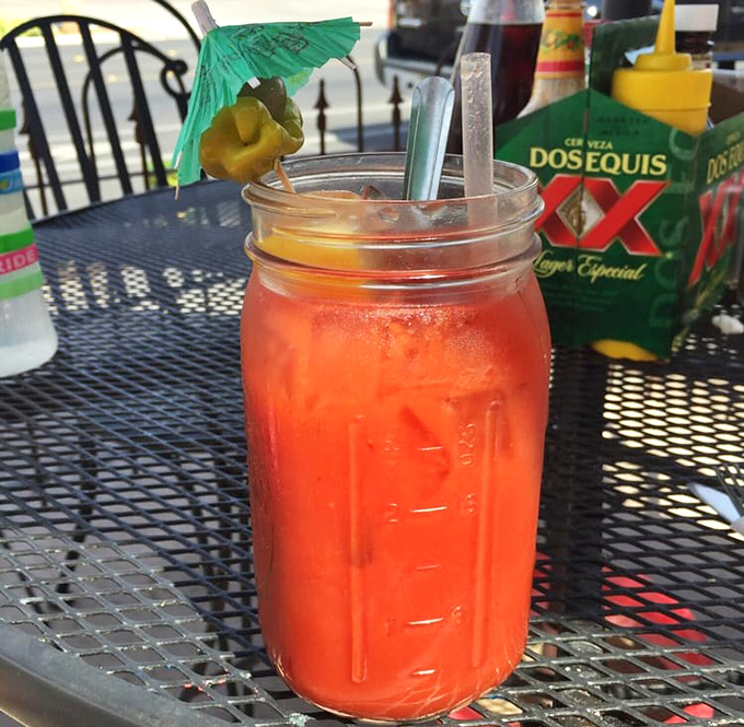 Their Bloody Mary comes dressed better than most people at brunch—complete with a tiny umbrella that's having more fun than you are.