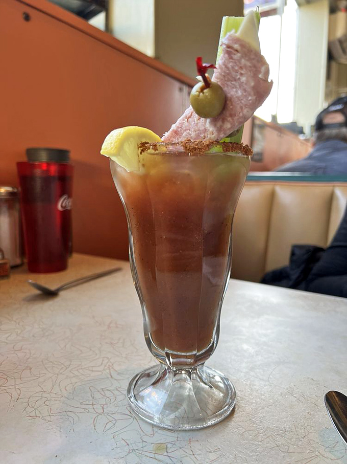 This Bloody Mary isn't just a drink&mdash;it's Sunday brunch in a glass, complete with enough garnishes to count as a small appetizer.