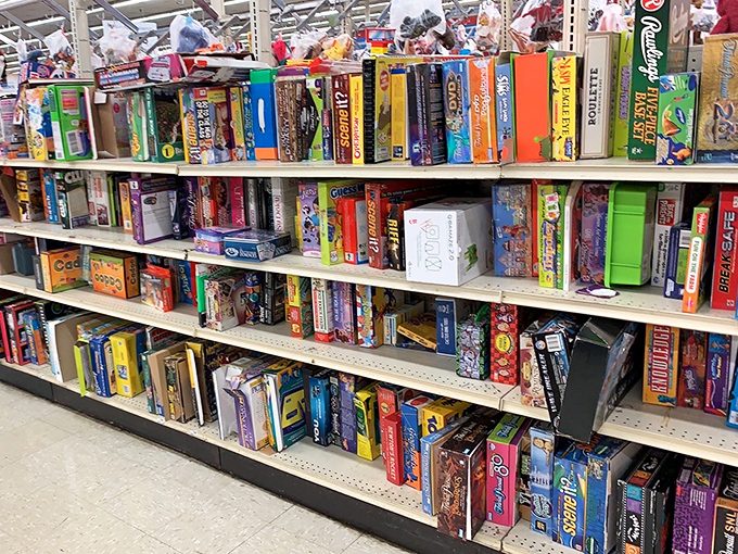 Board game heaven where family game nights of yesteryear await resurrection. Monopoly arguments and Scrabble victories from the '90s ready for a 2020s comeback.