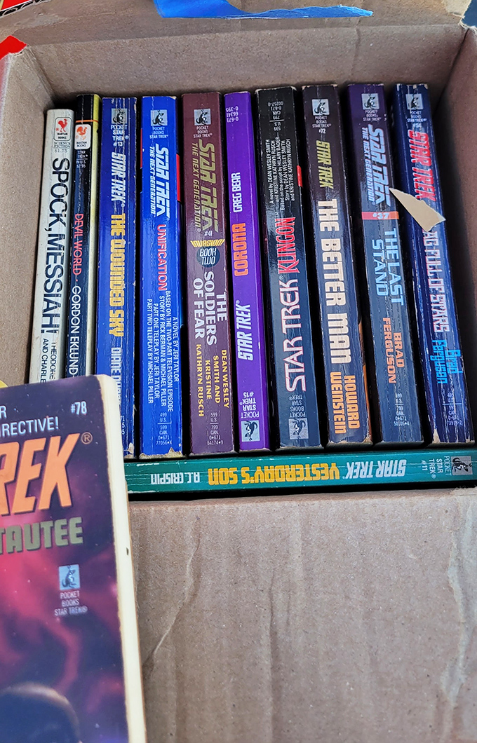 Vintage books and VHS tapes&mdash;because some of us still remember when "streaming" meant something you did in a creek.