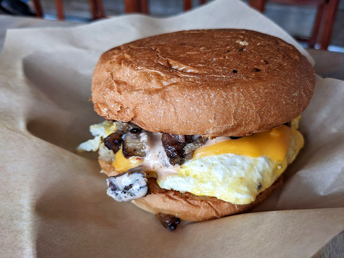 Breakfast meets barbecue in this morning miracle &ndash; a sandwich that makes you question why we ever settled for cereal to start our days.