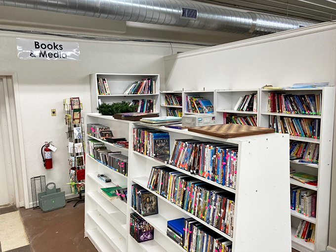 The book section: where literary treasures and forgotten bestsellers mingle democratically, all priced less than your morning latte.