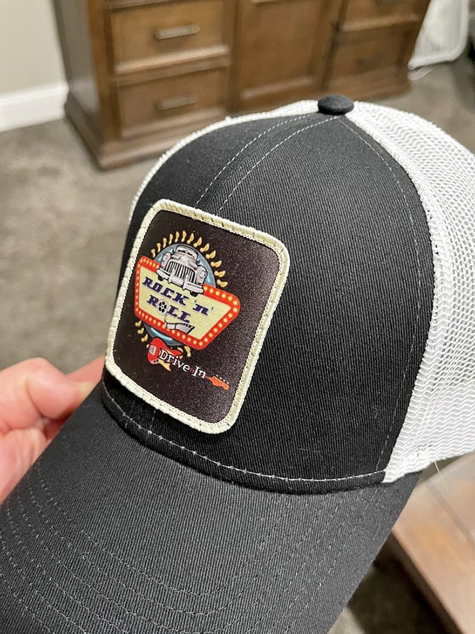 Sporting the drive-in cap is like wearing a badge of honor for supporting this slice of Americana.