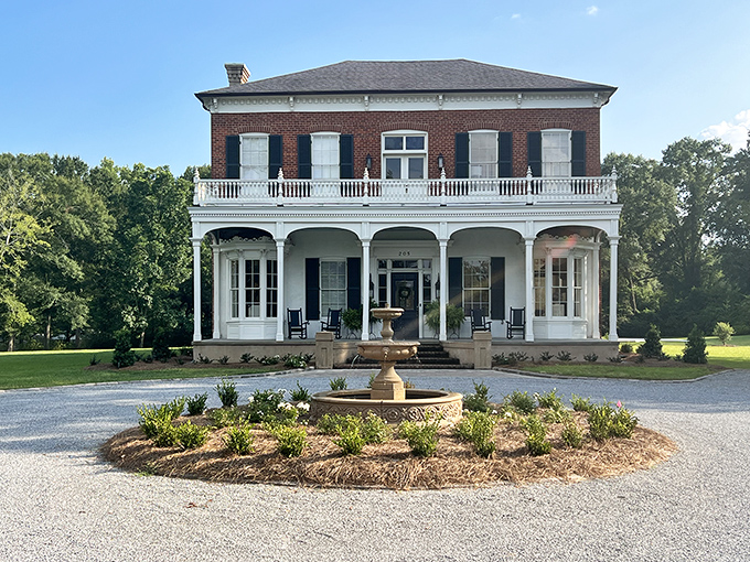 This magnificent historic home with its graceful columns and circular drive represents the architectural treasures available in Brookhaven at prices that would be unthinkable in larger markets.
