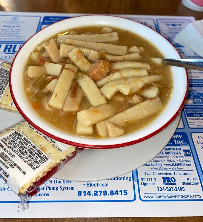 Chicken noodle soup that tastes like someone's been perfecting the recipe since the Eisenhower administration.