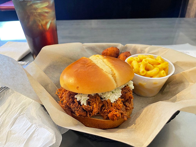 A pulled chicken sandwich that proves poultry can hold its own in any barbecue showdown.