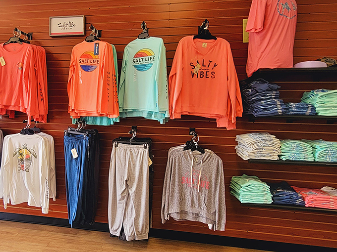 Beach life bottled in fabric! These coastal-themed shirts let you carry "Salt Life" vibes even when you're hundreds of miles from the nearest wave.