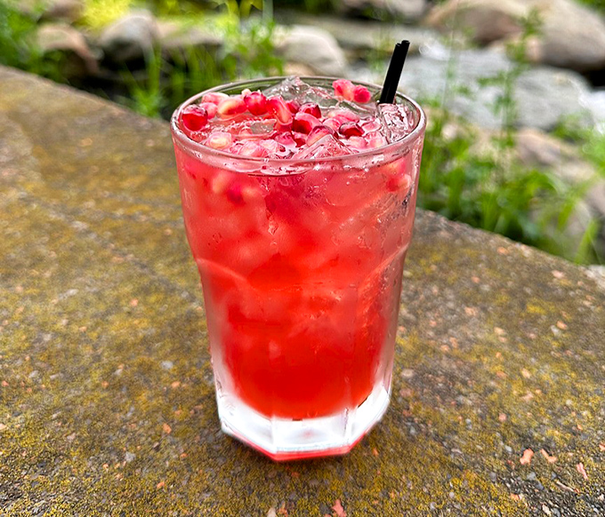 Ruby-red refreshment that catches sunlight like a jewel. This cocktail isn't just a drink—it's a summer afternoon in liquid form.