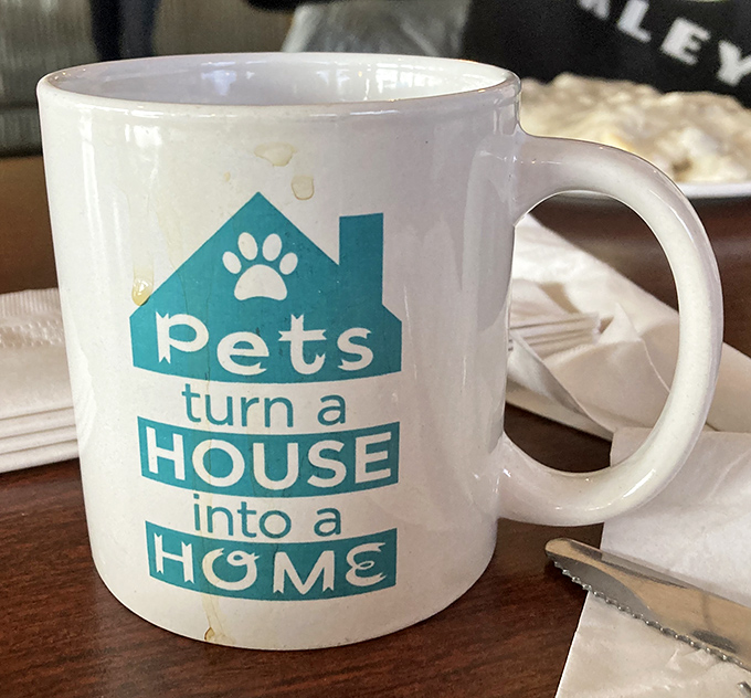 Coffee served in mugs that have stories to tell, none of them involving foam art or Italian pronunciations.