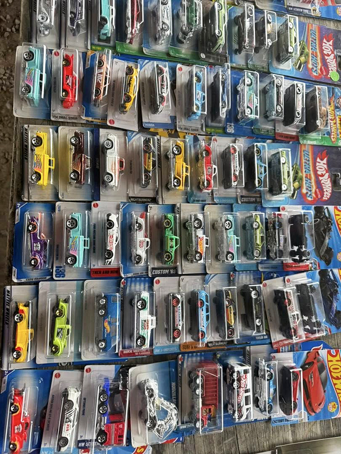 Miniature automotive dreams lined up with military precision. Every car collector started somewhere&mdash;usually about this size.