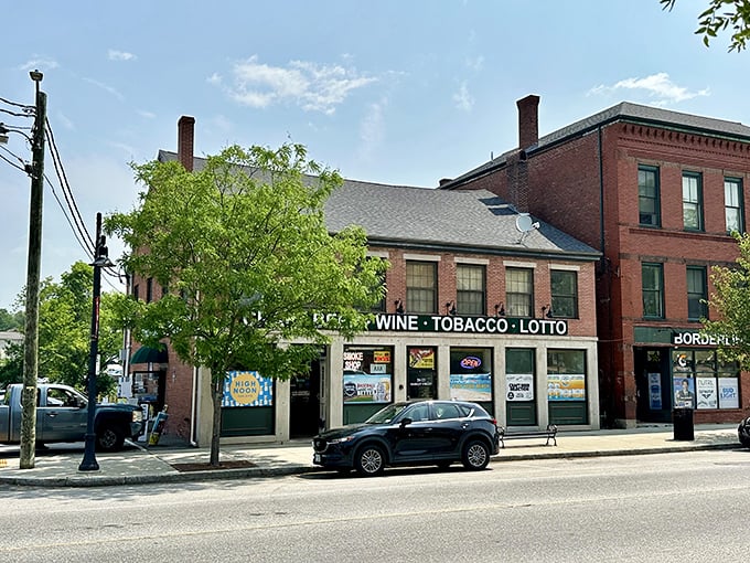 Brick buildings housing everyday businesses prove you don't need corporate headquarters to serve your community's actual needs reliably and honestly.