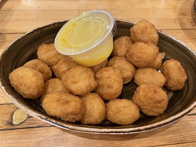Golden-brown nuggets of corn-filled joy &ndash; like little treasure chests where the treasure is sweet, crispy deliciousness instead of boring old gold.
