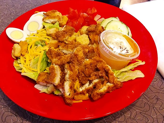 A crispy chicken salad that lets you pretend you're eating healthy while enjoying every delicious, guilt-free bite.