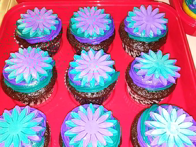 Cupcakes that look like they escaped from a psychedelic bakery – because after all that meat, your sweet tooth deserves its own adventure.