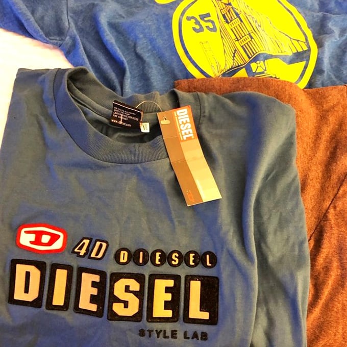 Brand new with tags&mdash;the holy grail of thrift store finds! This Diesel shirt proves patience and persistence pay off in the treasure hunt.