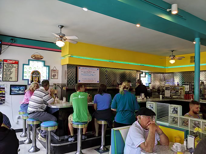 Counter culture at its finest&mdash;where regulars perch on chrome stools, watching the short-order ballet while trading neighborhood news and sports predictions.