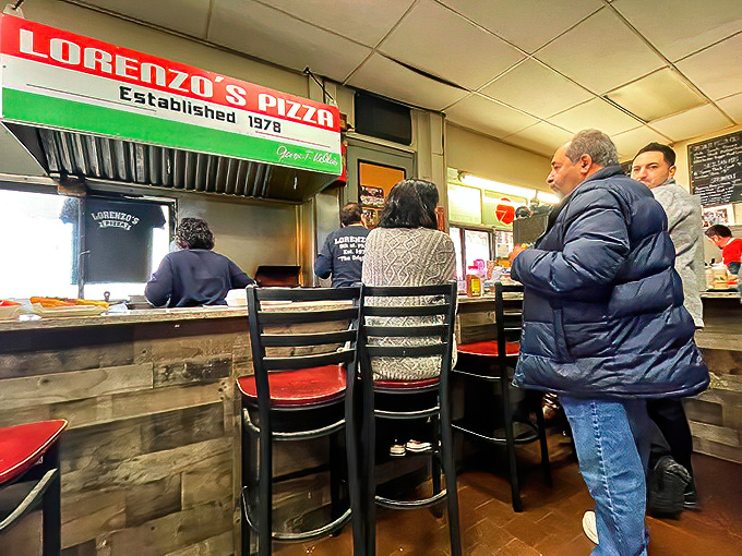 The dining area at Lorenzo's feels like you've been invited to a family meal&mdash;if your family happened to make legendary pizza and cheesesteaks.