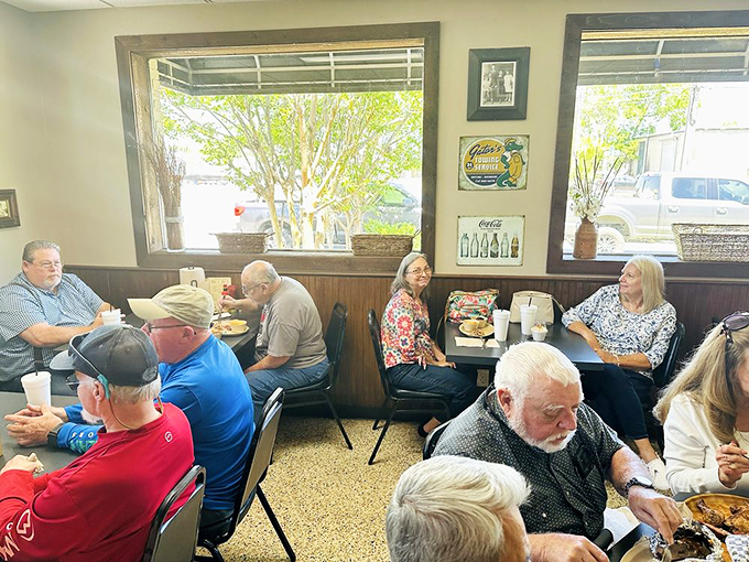 The true measure of a barbecue joint: locals who've been coming for years. These folks aren't tourists – they're barbecue veterans.