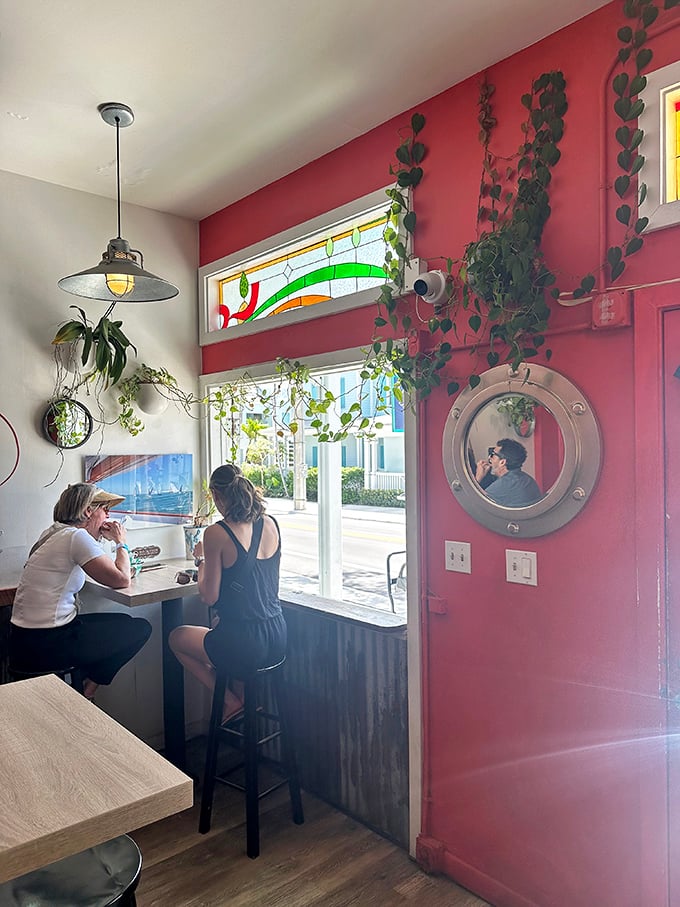 Window seats offer prime people-watching with your meal. In Key West, the street theater is as entertaining as any Broadway show.