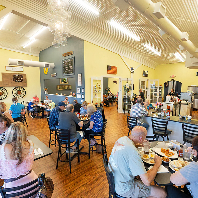 The true measure of a great local spot: a dining room filled with people who look like they've been coming here for years.