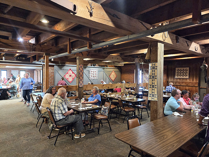 Where locals and visitors break bread together. Notice how nobody's looking at their phones? That's the power of really good food.