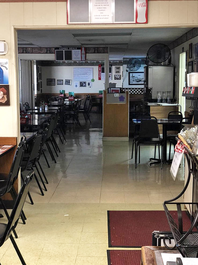 Simple tables, practical chairs, and walls filled with memories&mdash;this dining room has witnessed more stories than most bestselling authors.