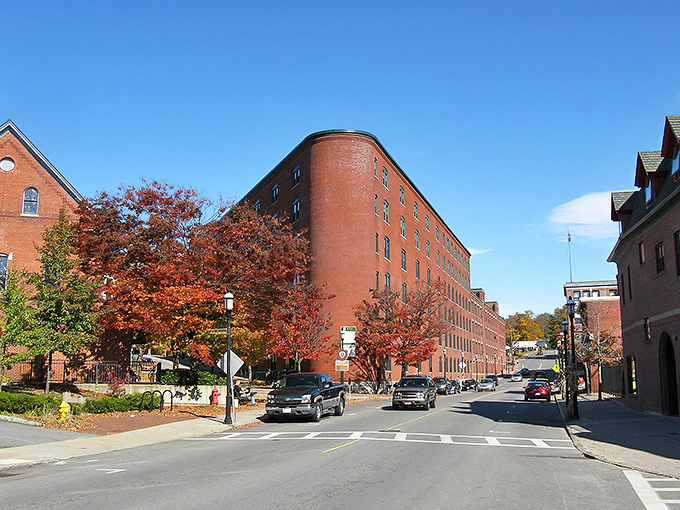 Fall transforms Gardner's streetscape into a painter's palette of reds and oranges, framing those iconic brick buildings in seasonal splendor.