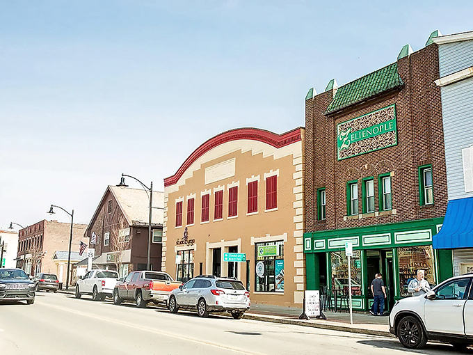 Zelienople's colorful storefronts create a downtown that's both Instagram-worthy and walker-friendly. That green building? It houses retirement dreams and affordable lattes.