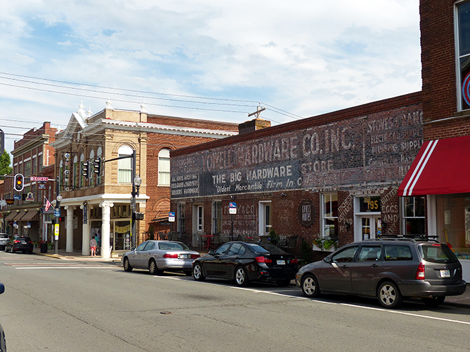 Ghost signs from bygone businesses haunt Culpeper's brick walls, whispering commercial messages from another era to modern-day shoppers.