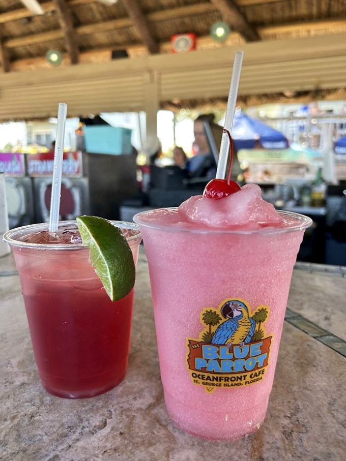 Frozen cocktails that look like Florida sunsets in a glass—the perfect companions for watching actual sunsets over the water.