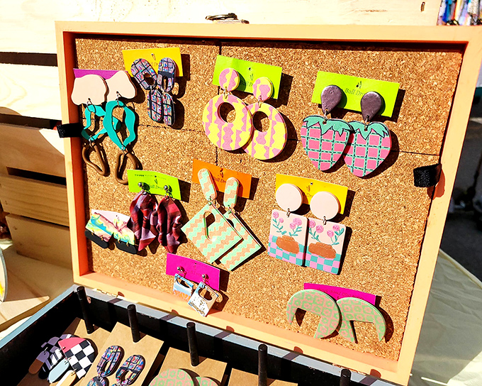 Quirky, colorful earrings await new ears to adorn&mdash;proof that sometimes the smallest treasures make the biggest statements.